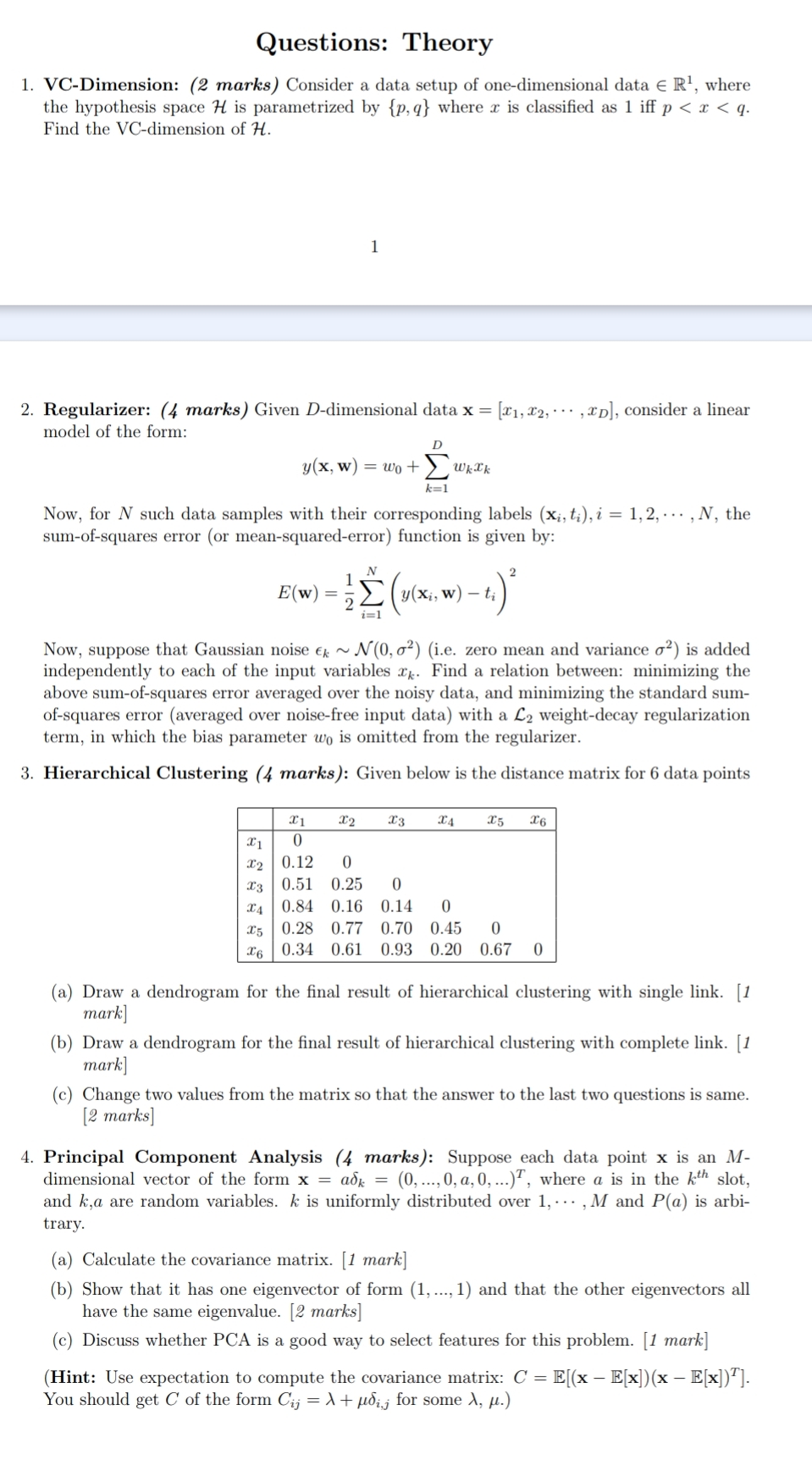 Solved Questions: TheoryVC-Dimension: (2 ﻿marks) ﻿Consider a | Chegg.com