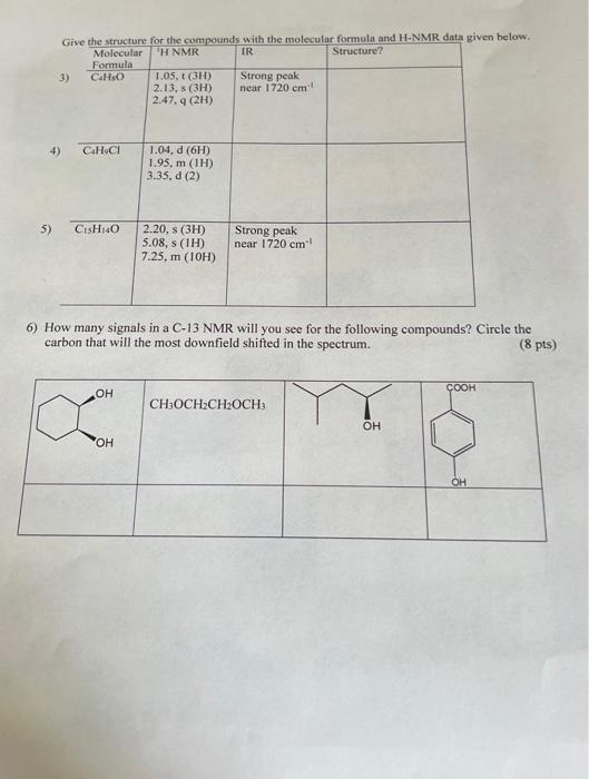 Solved 6) How many signals in a C-13 NMR will you see for | Chegg.com
