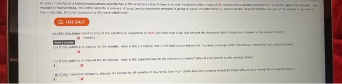 Solved A relay microchip in a telecommunications satellite | Chegg.com