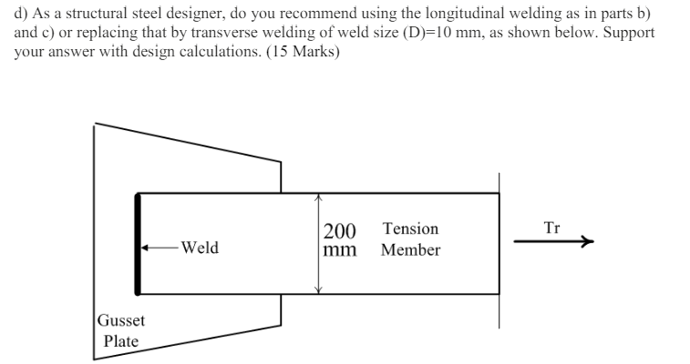 Solved d) ﻿As a structural steel designer, do you recommend | Chegg.com