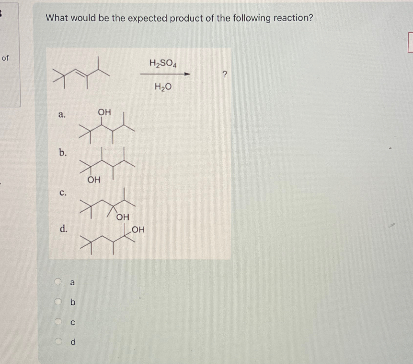 What Would Be The Expected Product Of The Following