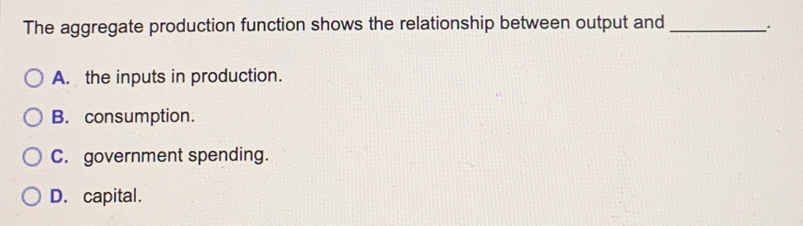 Solved The aggregate production function shows the | Chegg.com