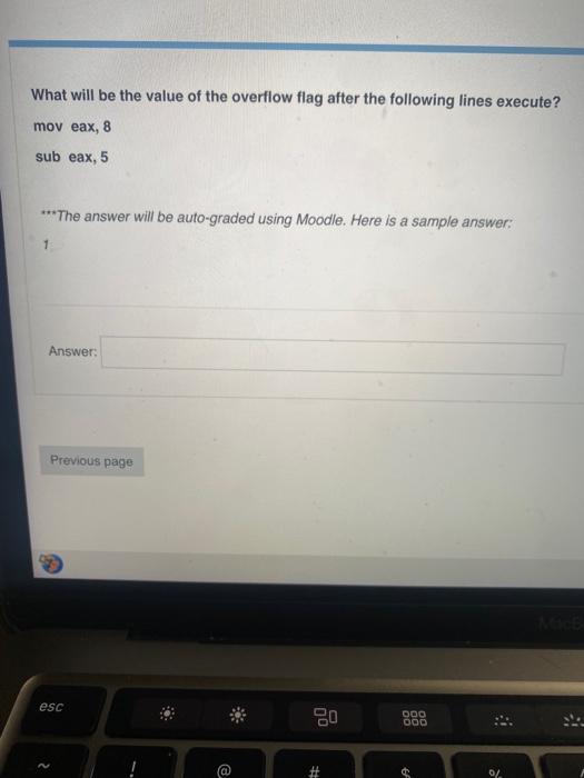 Solved What will be the value of the overflow flag after the | Chegg.com