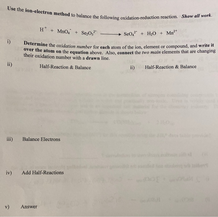 Solved Use the ion-electron method to balance the following | Chegg.com