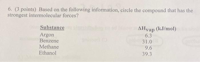 Solved 6. (3 points) Based on the following information, | Chegg.com