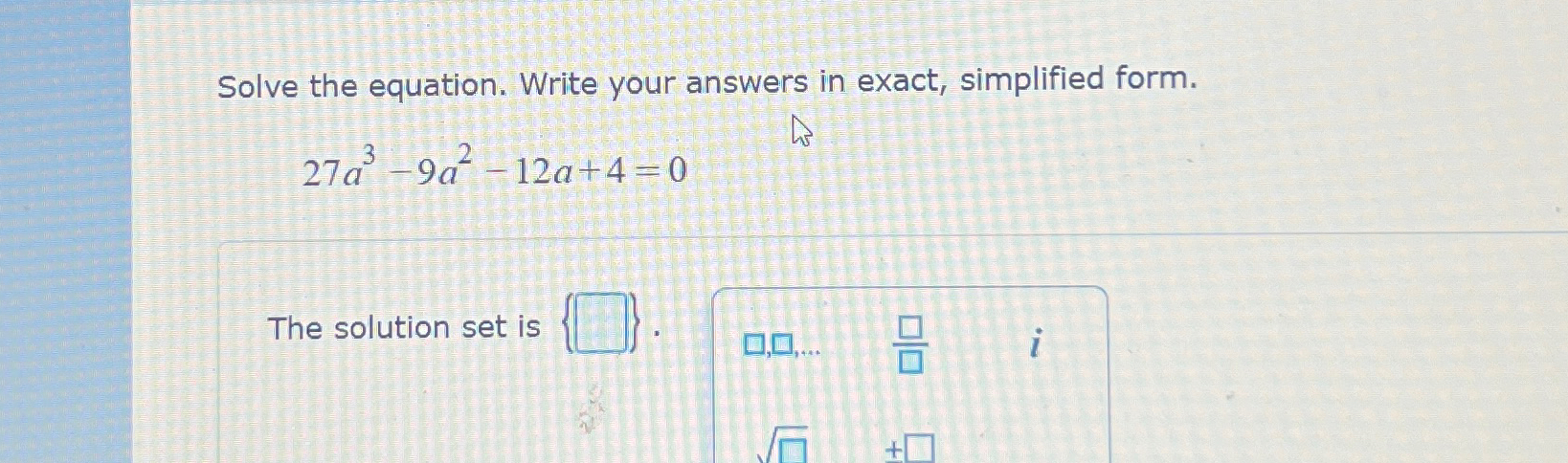 Solved Solve the equation. Write your answers in exact, | Chegg.com