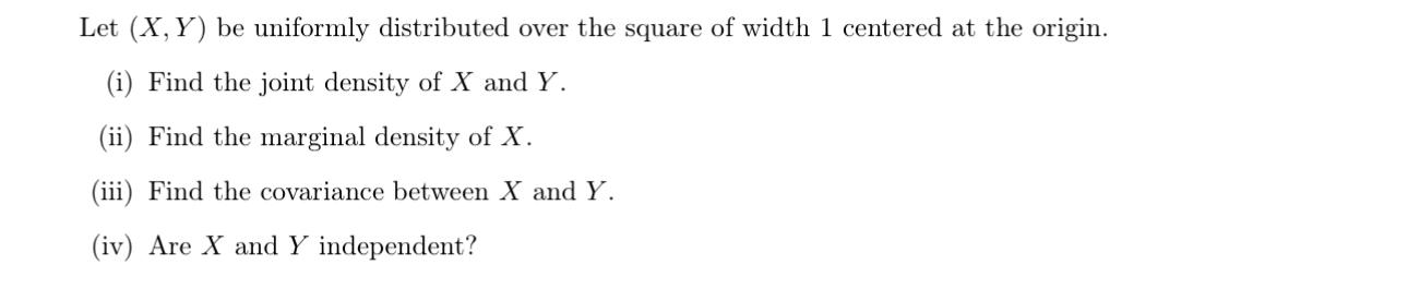 Let (x,Y) be uniformly distributed over the square of | Chegg.com