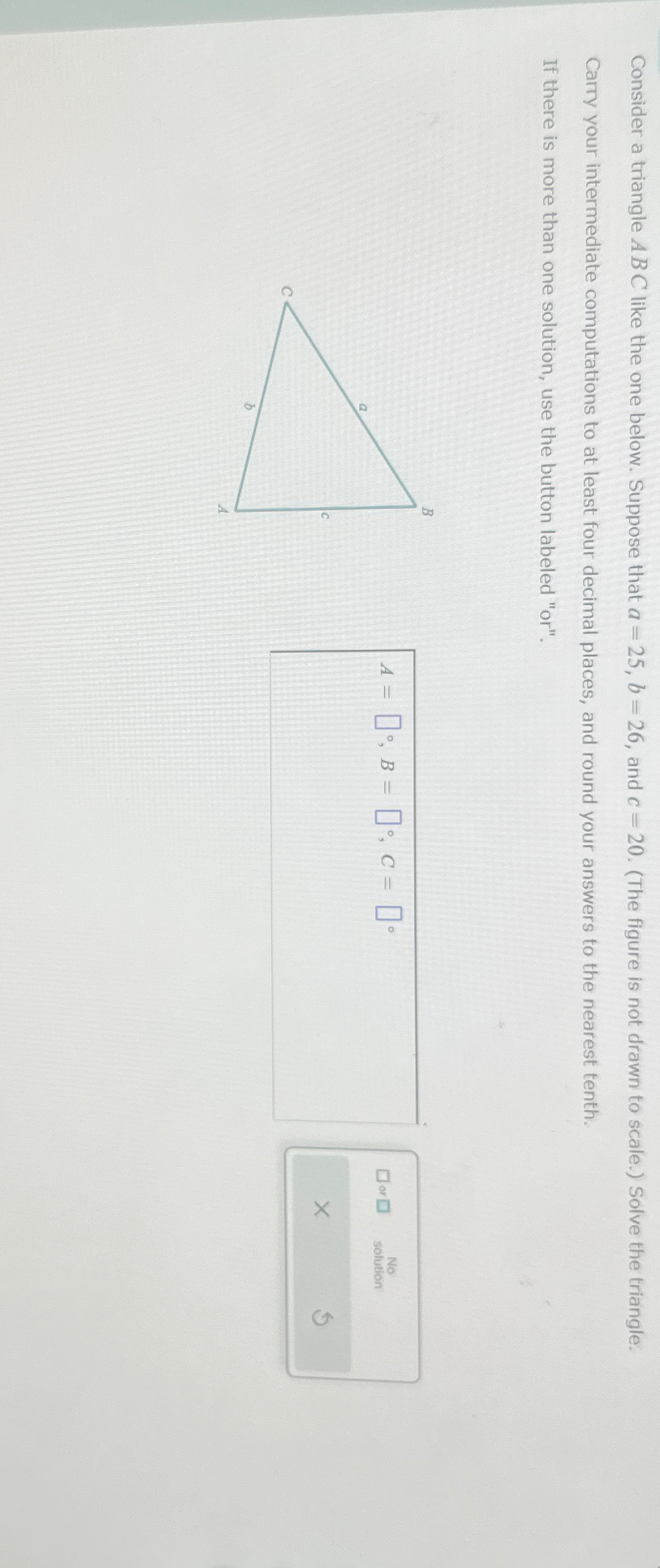 Solved Consider a triangle ABC like the one below. Suppose | Chegg.com