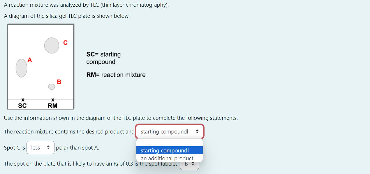 Solved A reaction mixture was analyzed by TLC (thin layer | Chegg.com