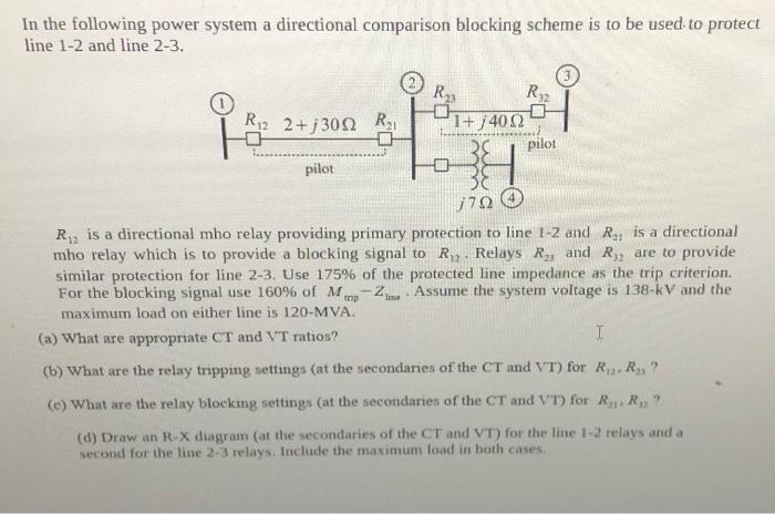 Solved In the following power system a directional | Chegg.com