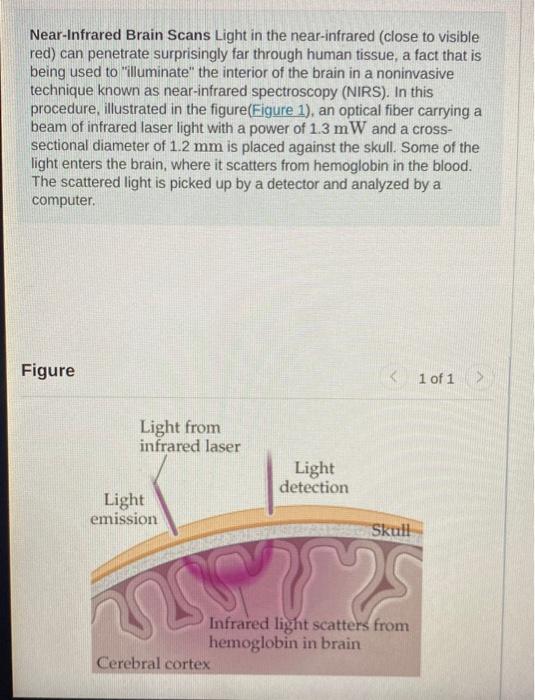 Solved Near-Infrared Brain Scans Light in the near-infrared | Chegg.com