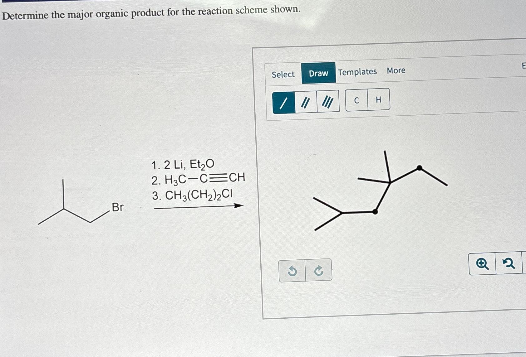 Solved Determine the major organic product for the reaction | Chegg.com