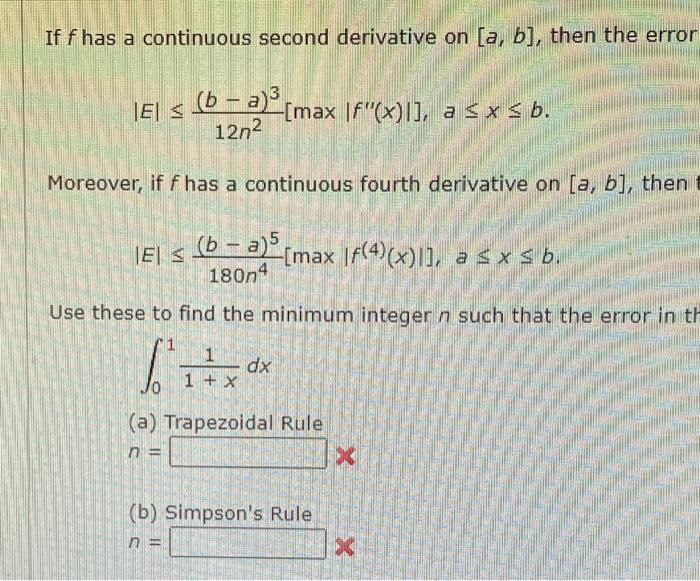 Solved F) dx by the Trapezoidal Rules w Phan a continuous | Chegg.com