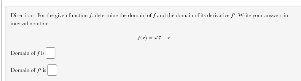 Solved Directions: For the given function f, ﻿determine the | Chegg.com