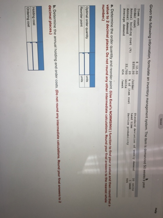 Solved Saved Help Given the following information, formulate | Chegg.com