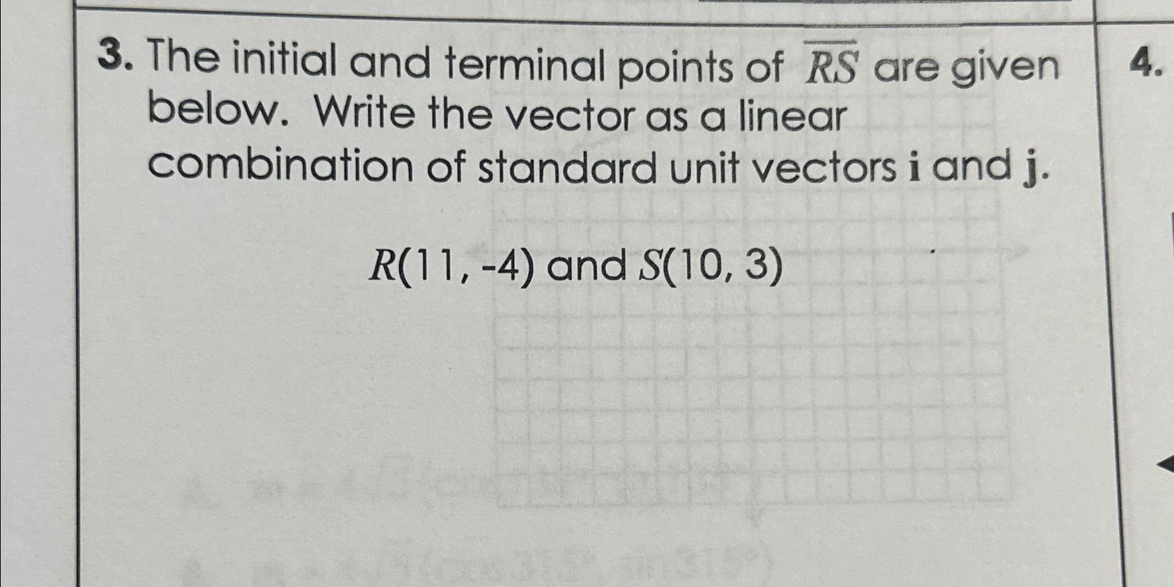 Solved The initial and terminal points of ?bar (RS) ﻿are | Chegg.com
