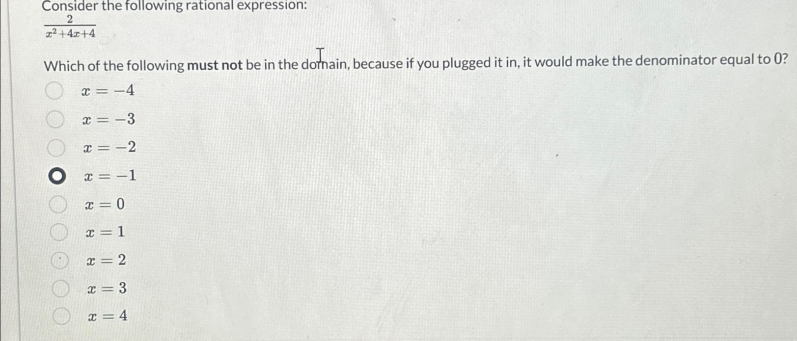 Solved Consider the following rational | Chegg.com
