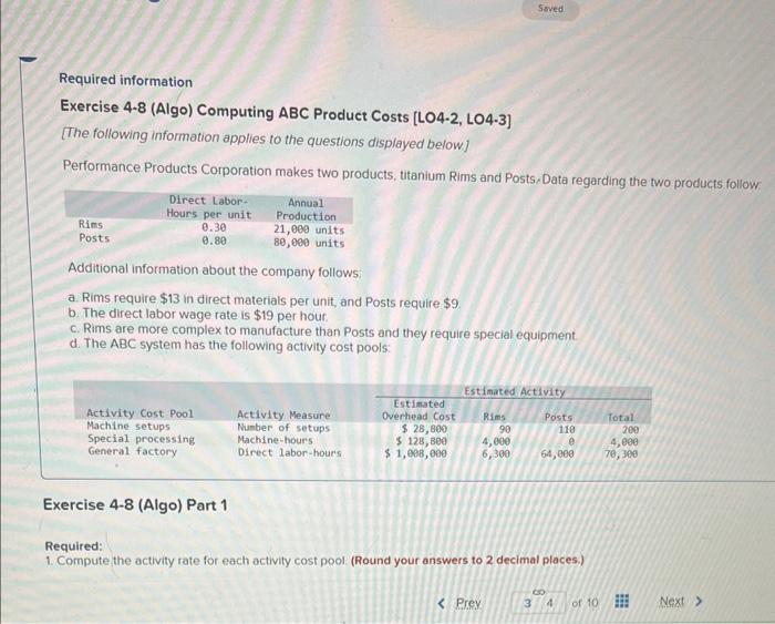 Solved Required information Exercise 4-8 (Algo) Computing | Chegg.com