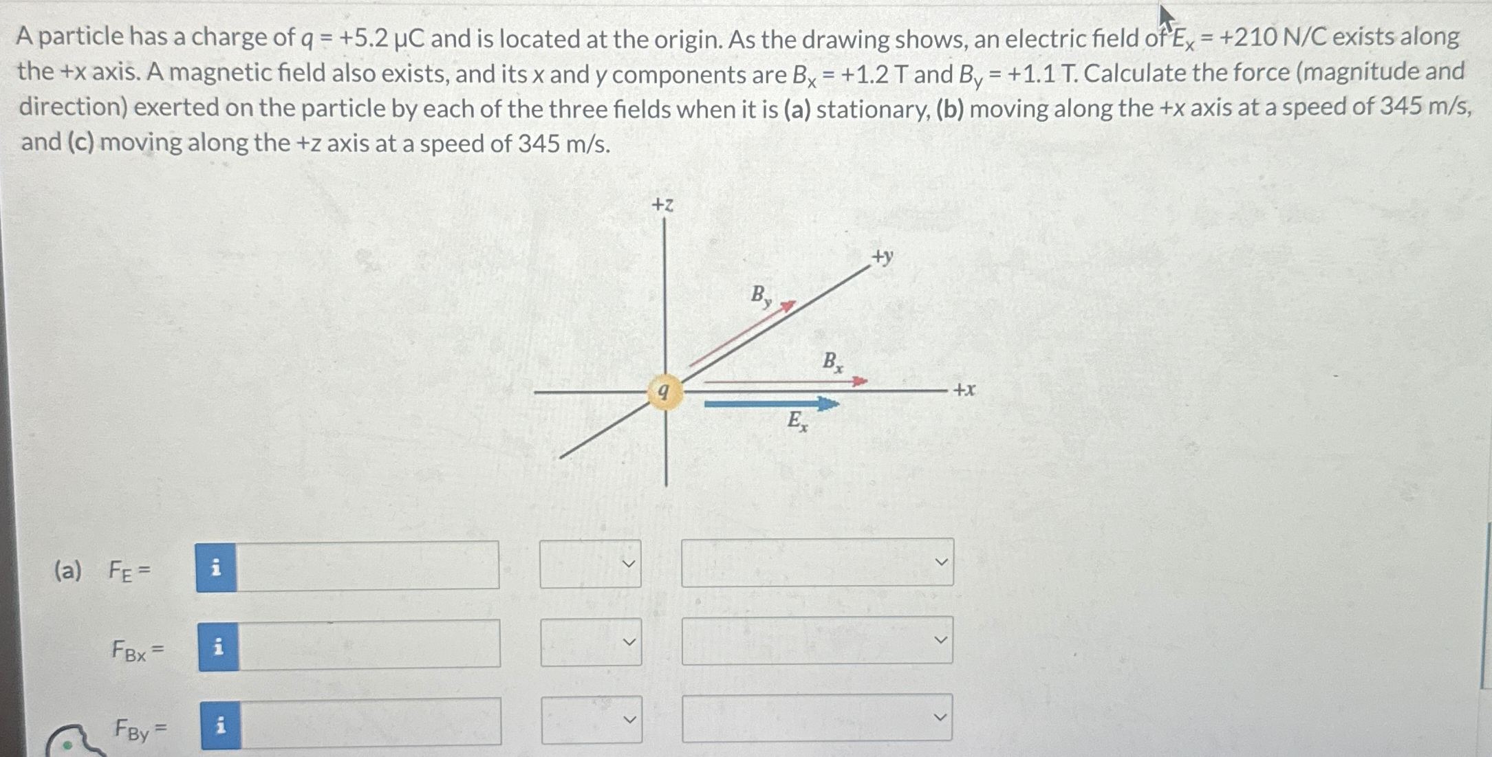 Solved A particle has a charge of q=+5.2μC ﻿and is located | Chegg.com