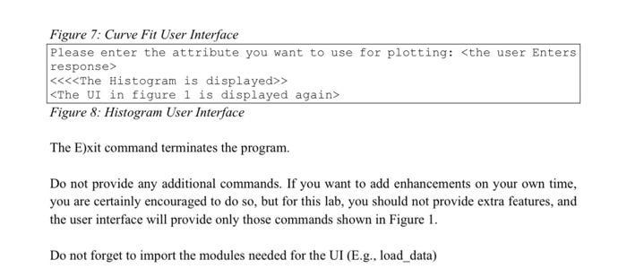 Solved Module 1: Text User Interface In a file named | Chegg.com