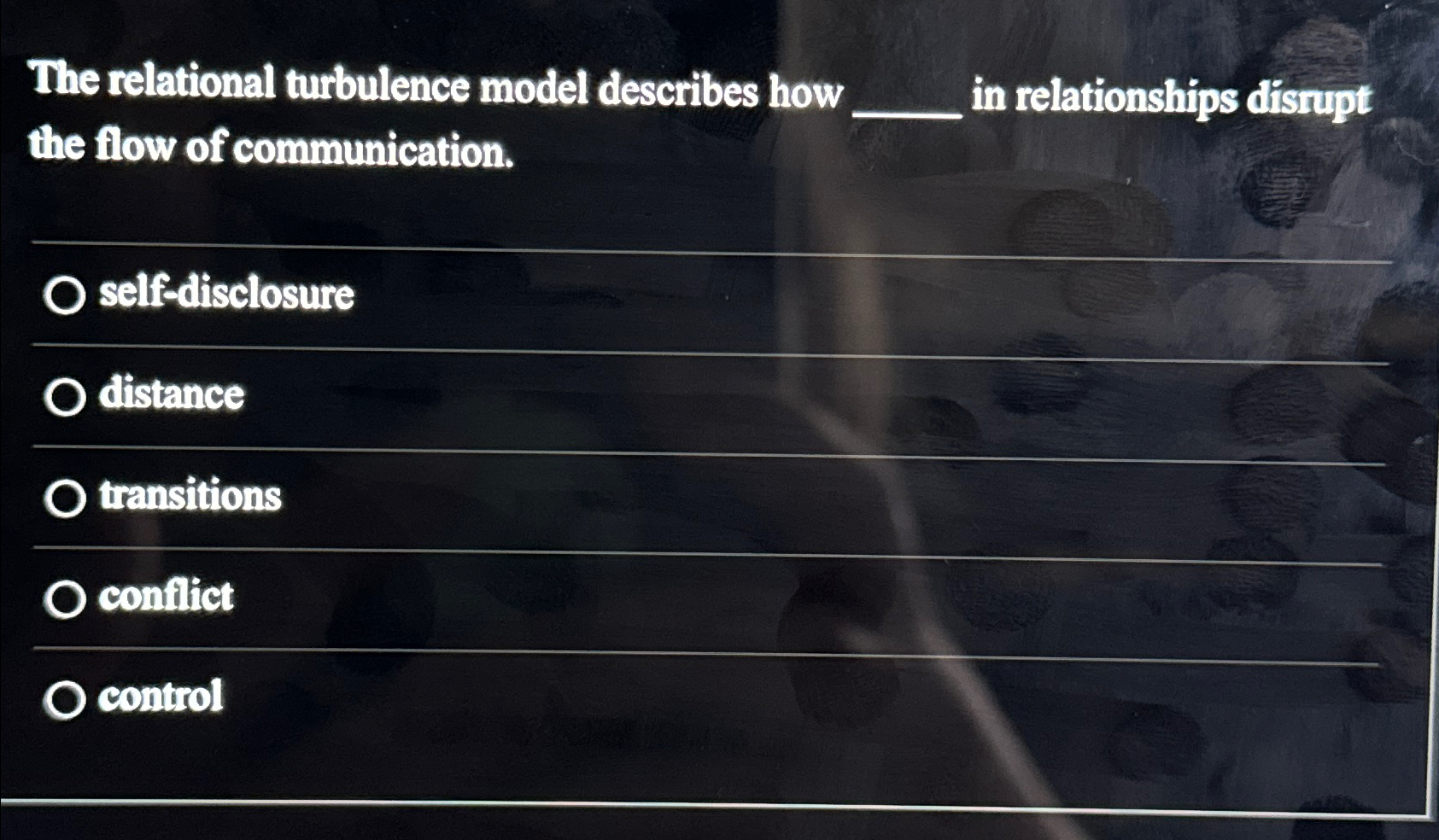 Solved The relational turbulence model describes how in | Chegg.com