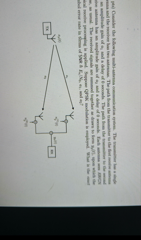 Solved pts ) ﻿Consider the following multi-antenna | Chegg.com