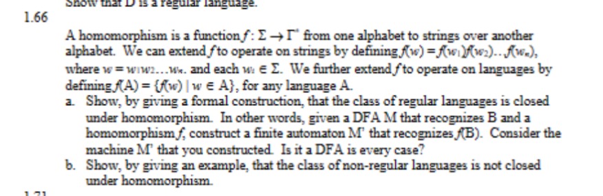 Solved A homomorphism is a function f:Σ→Γ' ﻿from one | Chegg.com