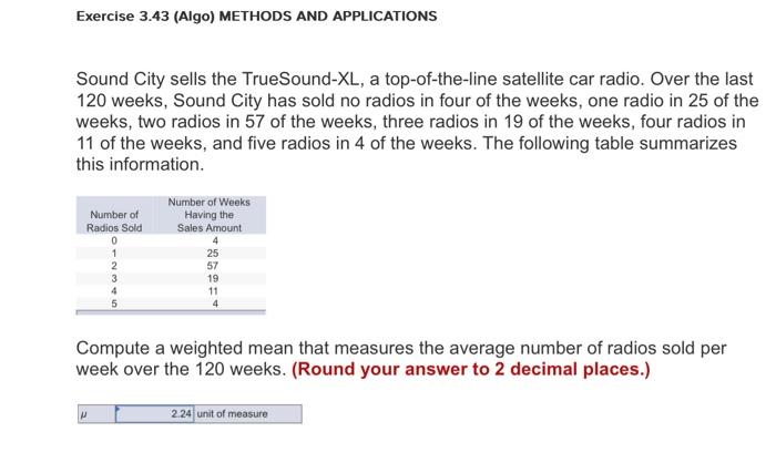 Solved Exercise 3.43 (Algo) METHODS AND APPLICATIONS Sound | Chegg.com