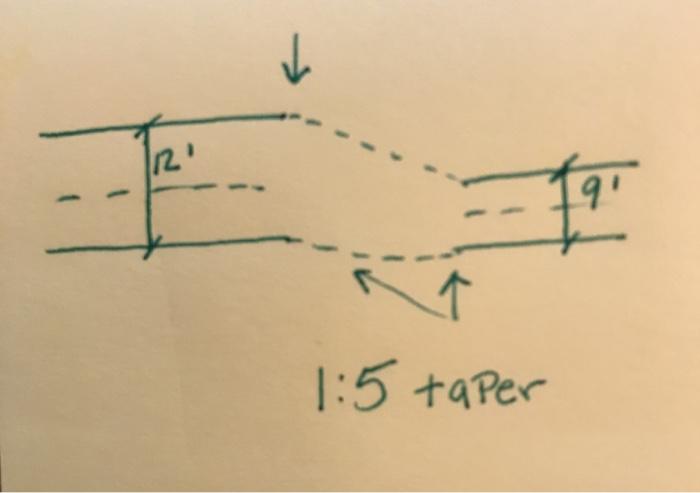 Solved When designing a bike path what does a 1:5 bike taper | Chegg.com