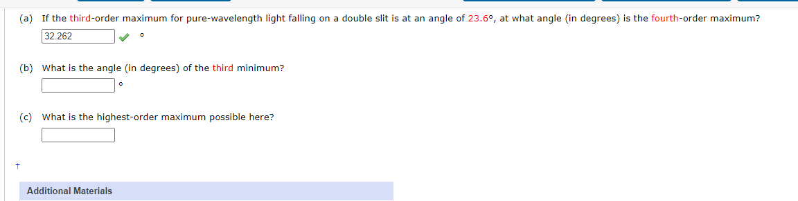 Solved (a) ﻿If the third-order maximum for pure-wavelength | Chegg.com