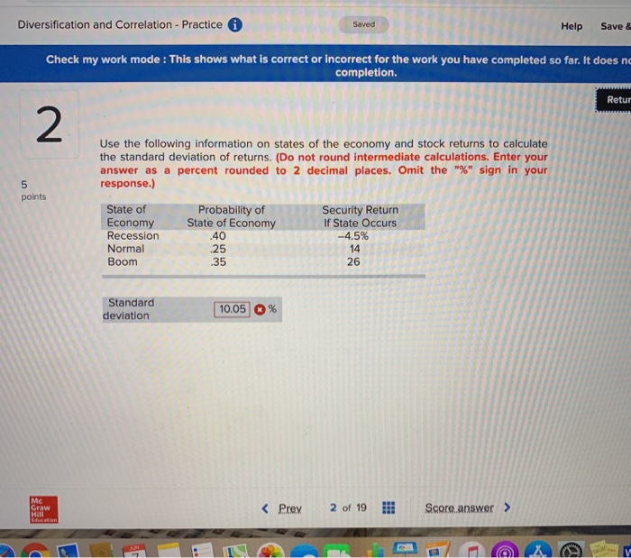 Solved Diversification and Correlation - Practice i Saved | Chegg.com