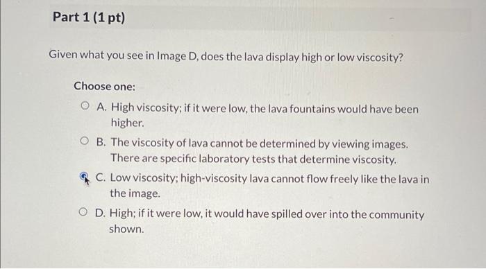 Solved Given what you see in Image D, does the lava display | Chegg.com