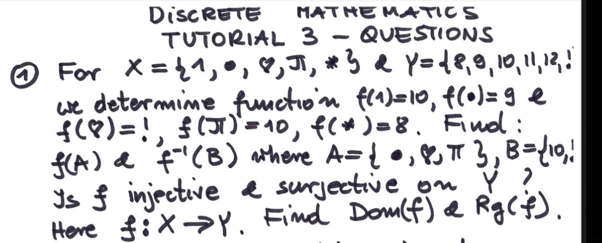 Solved DISCRETE MATHEMATICSTUTORIAL 3 - ﻿QUESTIONS(1) ﻿For | Chegg.com