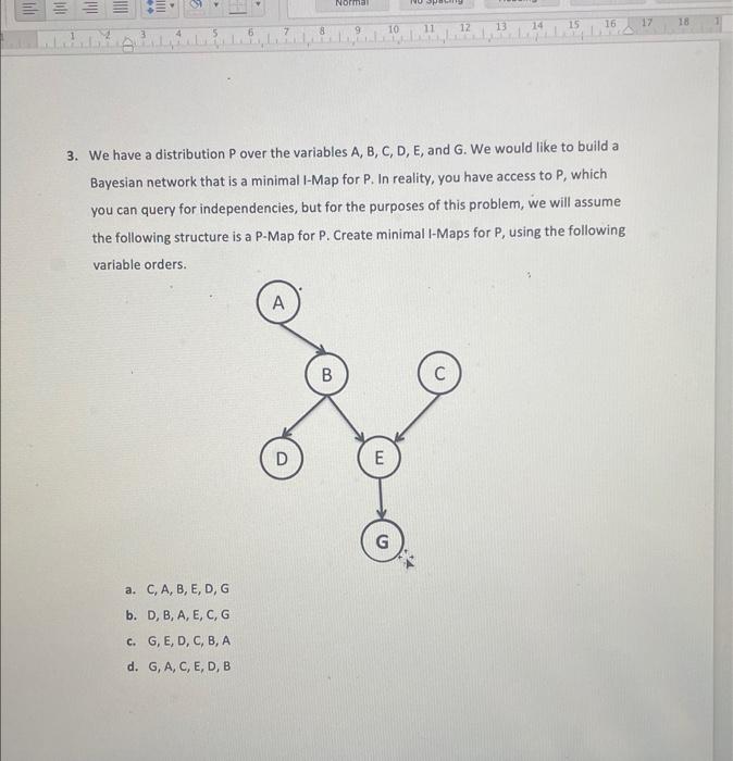 Solved 3. We have a distribution P over the variables | Chegg.com