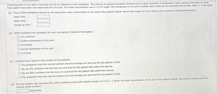 Solved lower limit. upper limit margin of error (b) What | Chegg.com