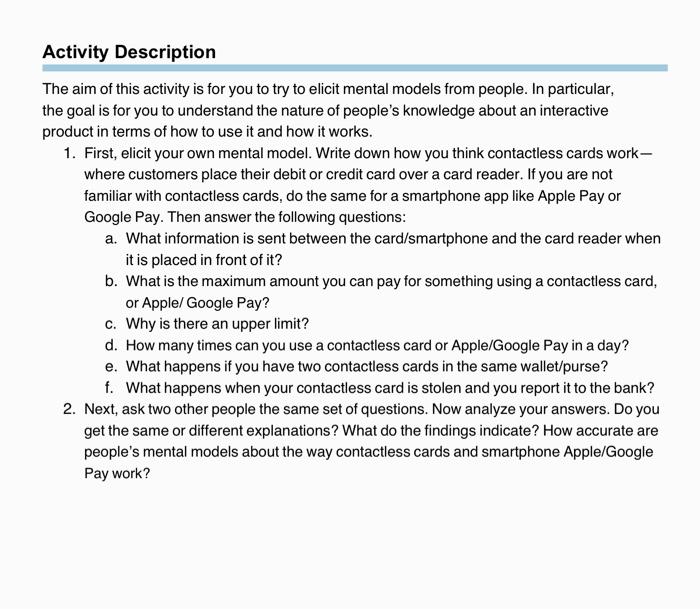 Solved The aim of this activity is for you to try to elicit | Chegg.com
