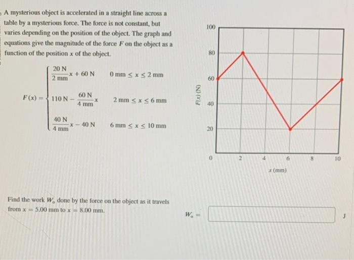 Solved A mysterious object is accelerated in a straight line | Chegg.com