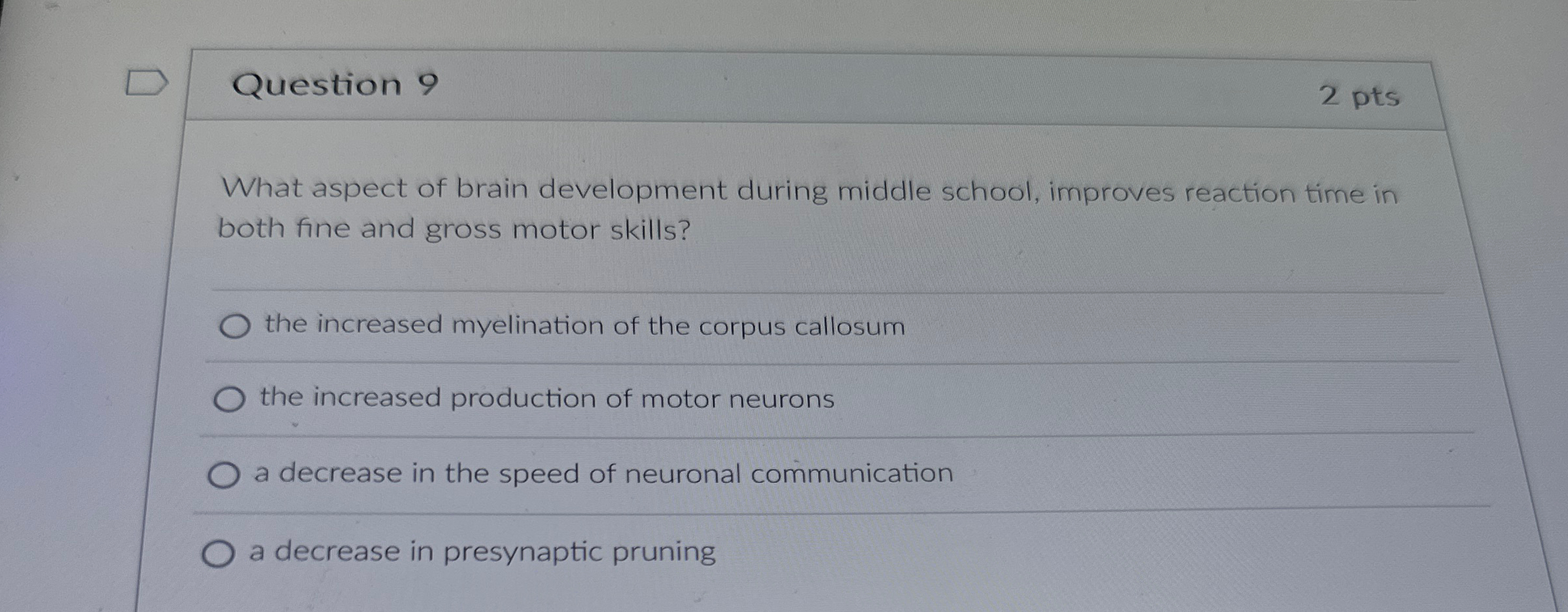 Solved Question 92 ﻿ptsWhat aspect of brain development | Chegg.com