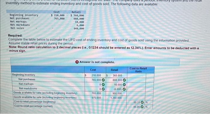 Solved Required: Complete the table below to estimate the | Chegg.com