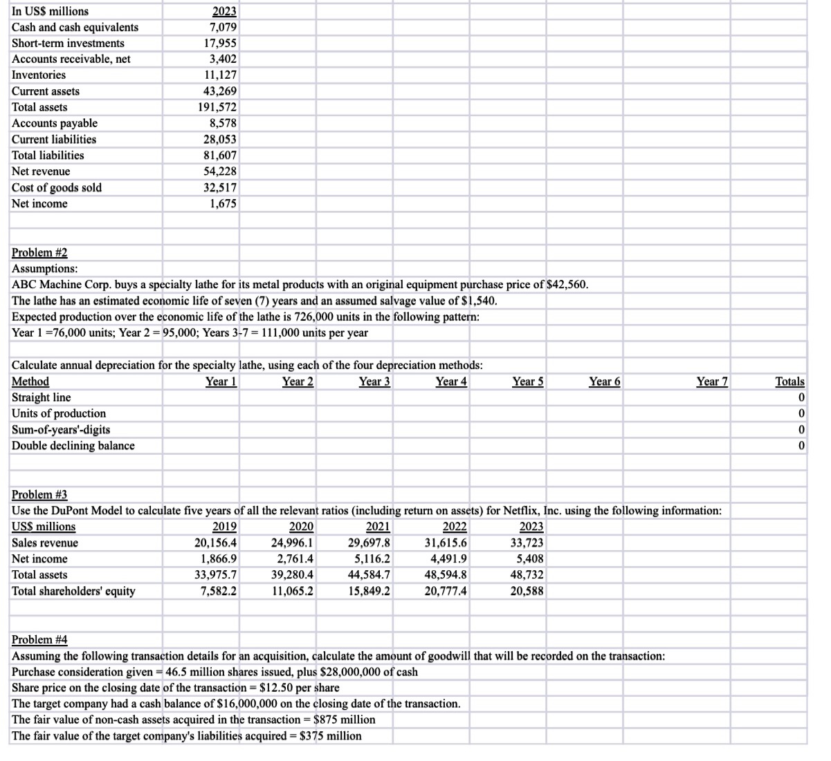 Solved Problem #2Assumptions:ABC Machine Corp. buys a | Chegg.com