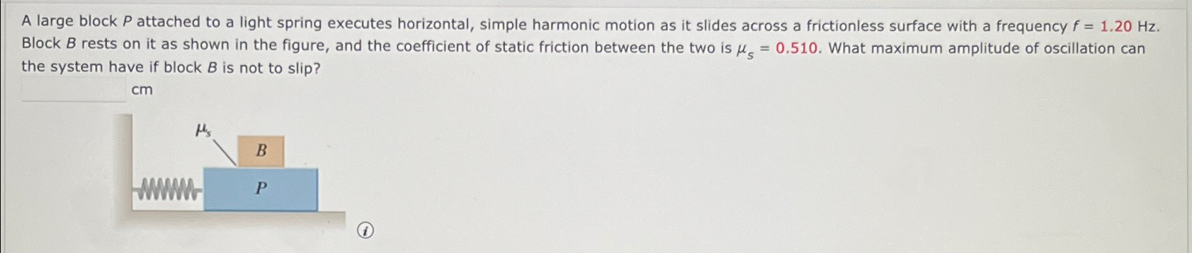 Solved A large block P ﻿attached to a light spring executes | Chegg.com