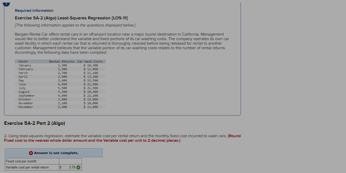 Solved Required informationExercise 5A-2 (Algo) | Chegg.com Solved Required informationExercise 5A-2 (Algo) | Chegg.com