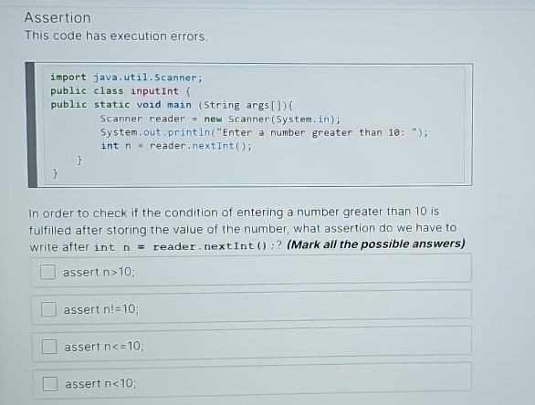 Solved AssertionThis code has execution errors.import | Chegg.com