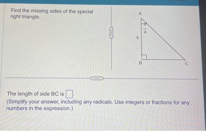 Solved Find the missing sides of the given similar right | Chegg.com