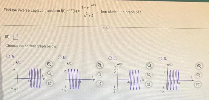 Solved Find the inverse Laplace transform f(t) of | Chegg.com