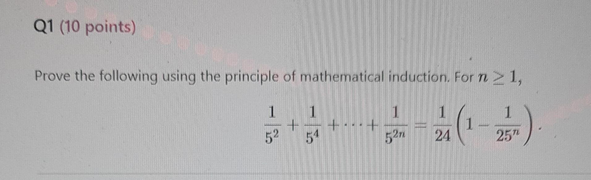 Solved Q1 (10 points) Prove the following using the | Chegg.com