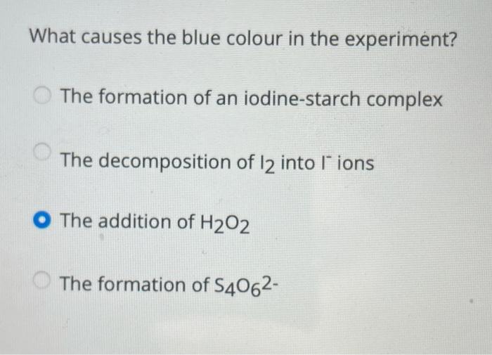 Solved In the reaction between iodide and hydrogen peroxide, | Chegg.com