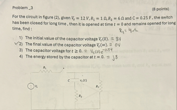 Solved Problem_3(8 ﻿points)For the circuit in figure (2), | Chegg.com