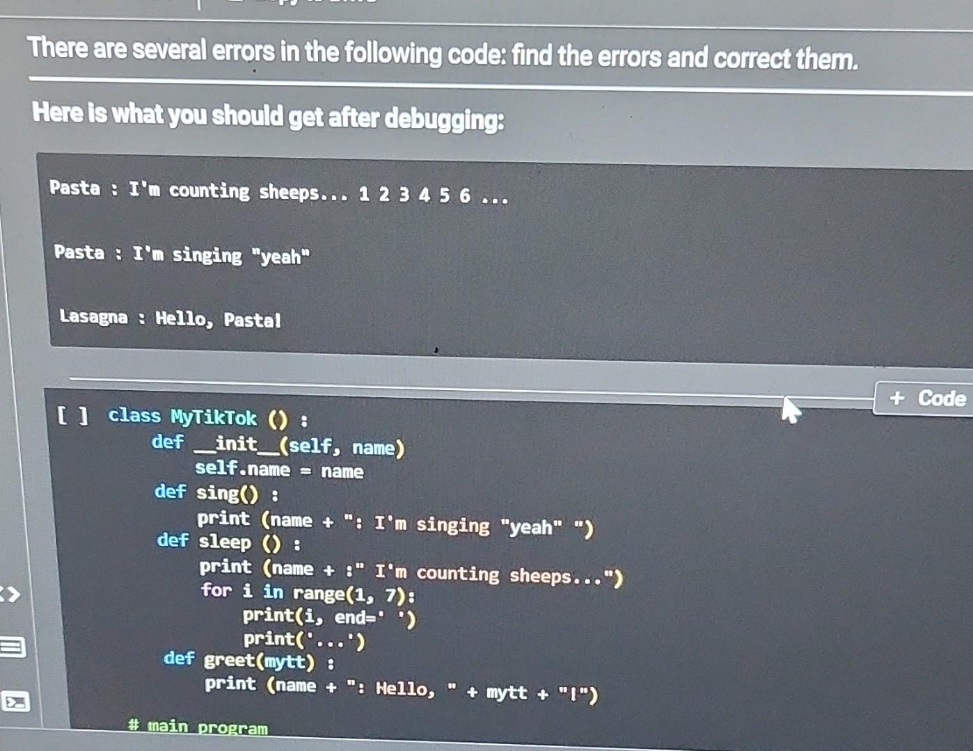 Solved here are several errors in the following codes find | Chegg.com