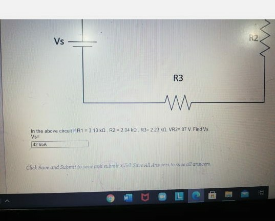Solved Vs R2 R3 In the above circuit if R13 13 kO R2 = 2040 | Chegg.com